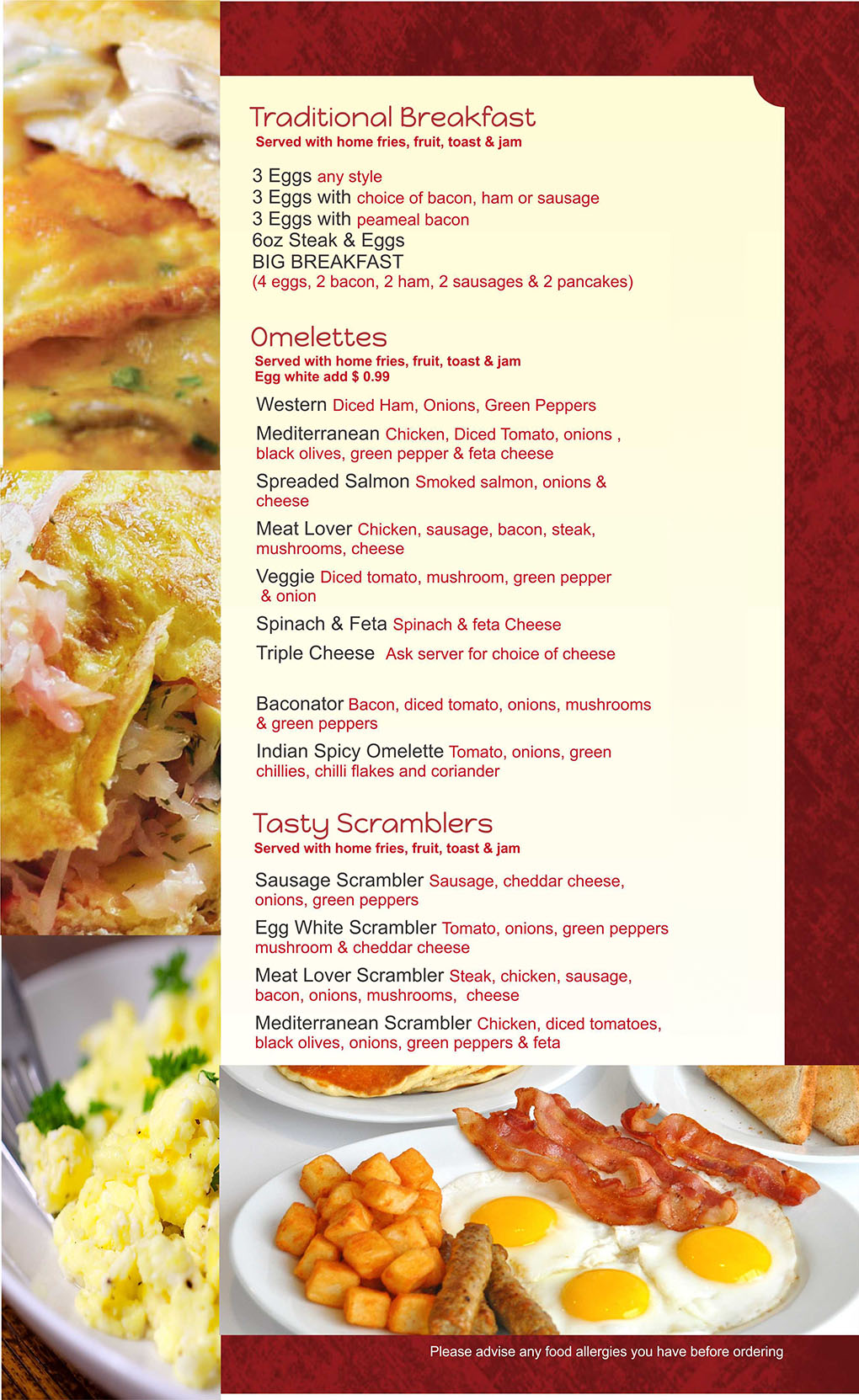 Our Menu | Crack Me Up: Breakfast With A Smile!